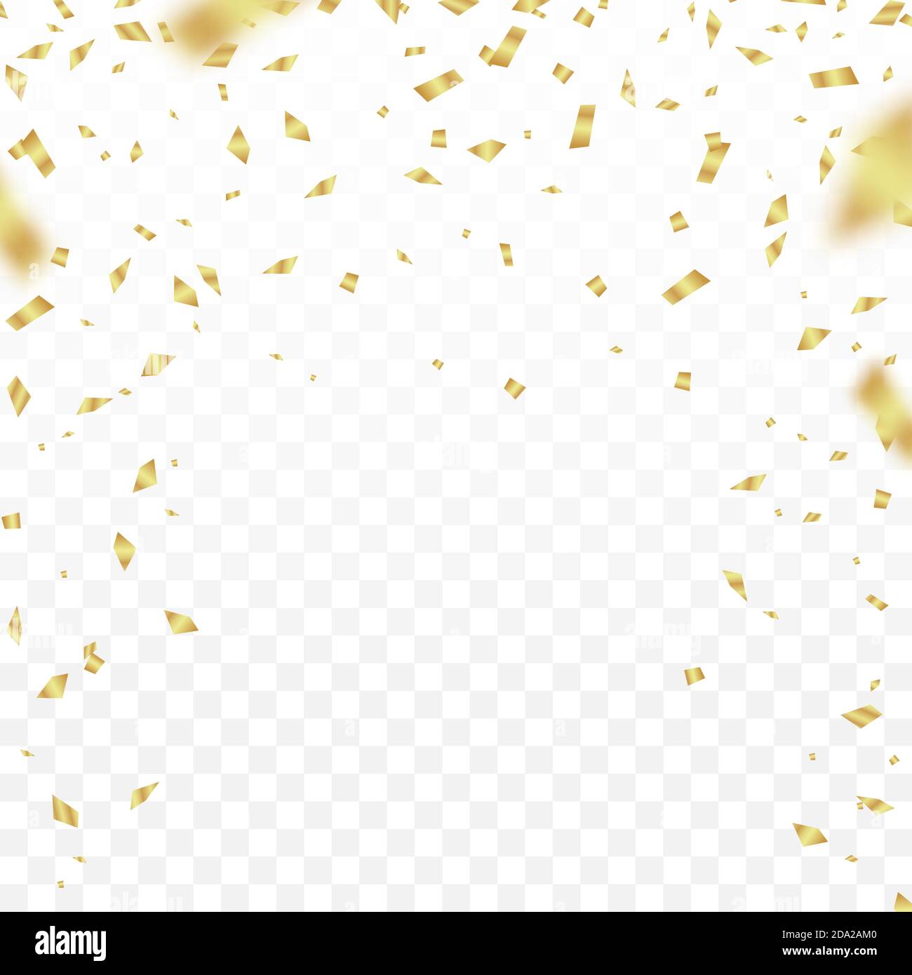Golden confetti. Gold paper falling glitter. Vector birthday or ...