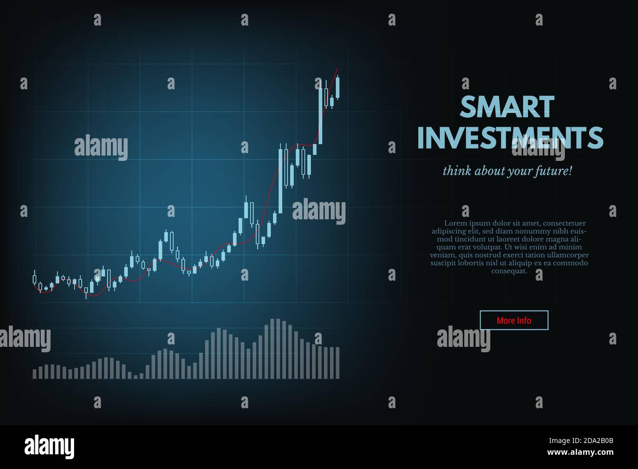 Smart investments banner concept, Trading candlestick chart Stock ...