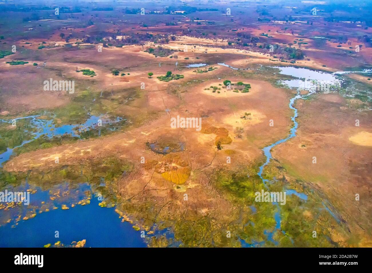 Aerial view, Okavango Wetlands, Okavango Delta, UNESCO World Heritage ...