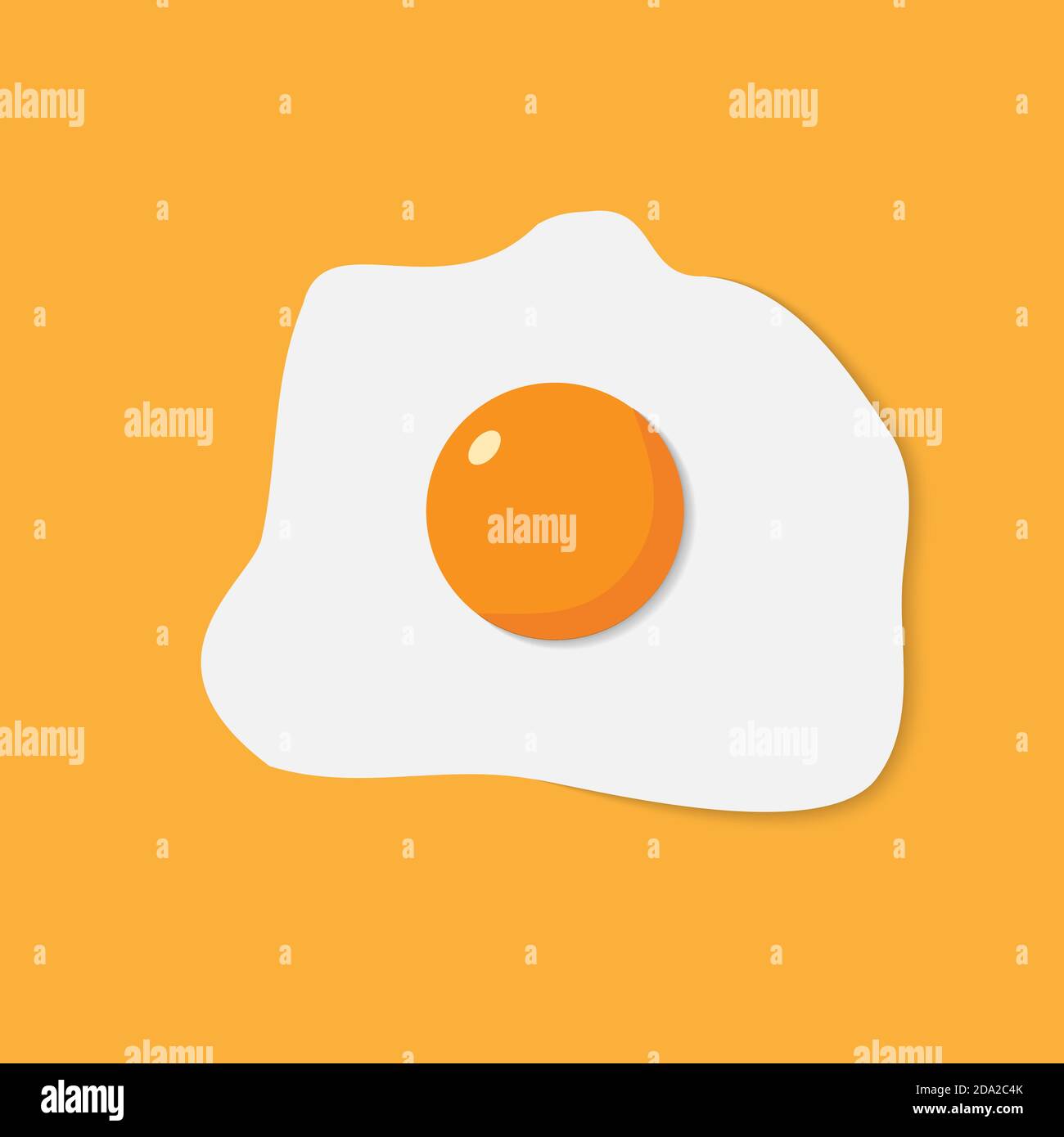 Fried egg breakfast cartoon icon isolated. Flat omelet meal yolk logo shape symbol design. EPS ...
