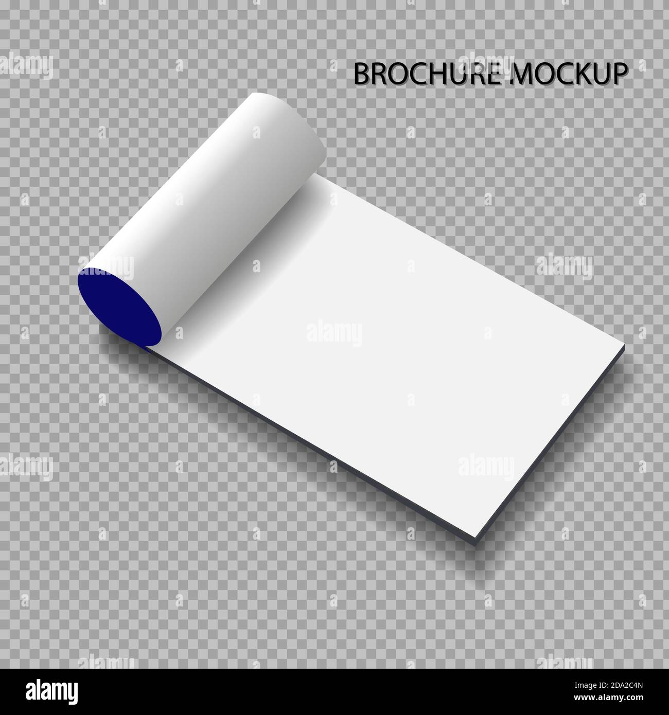 Brochure with a folded sheet. Mocap. Isolated vector object on a ...