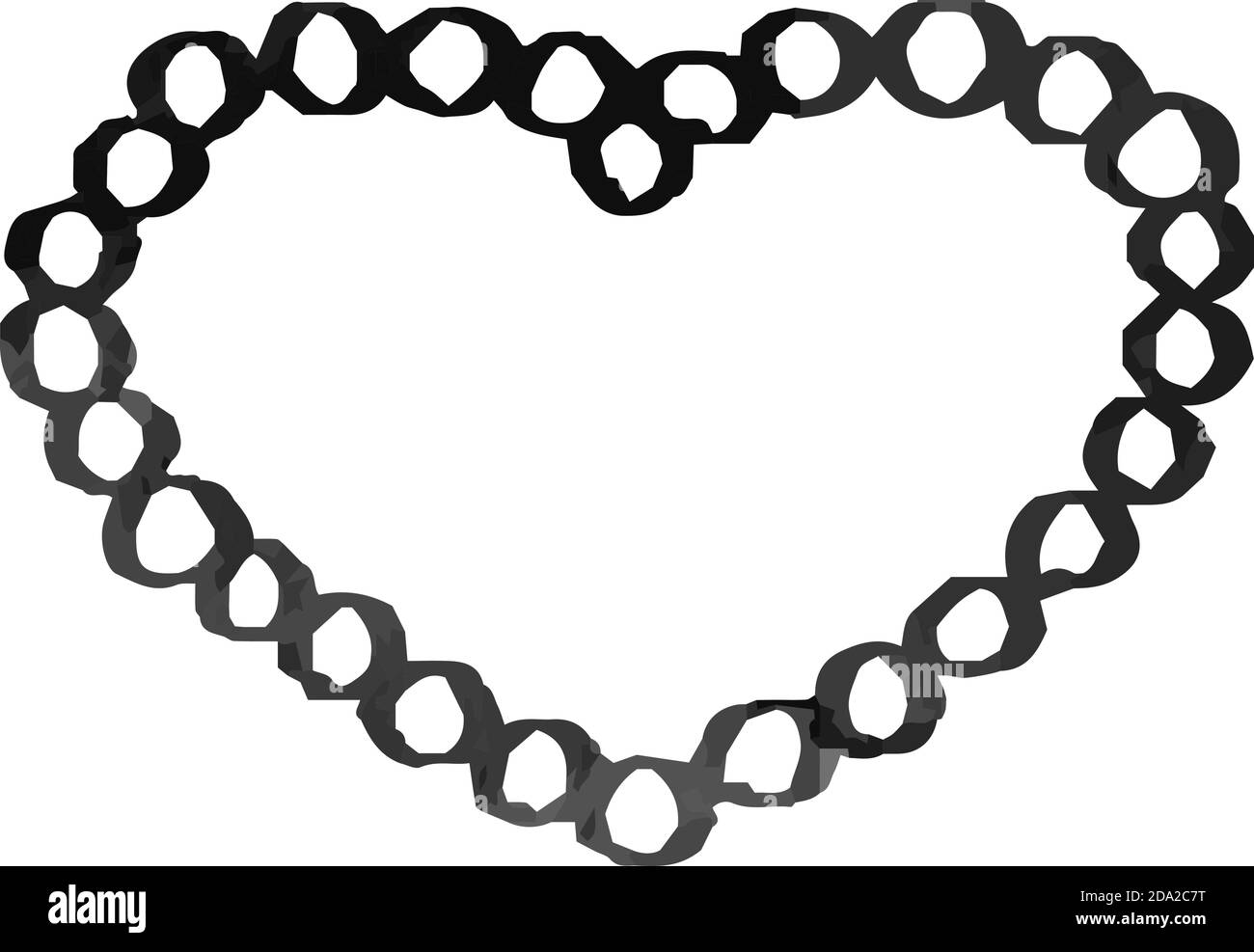 This Is A Illustration Of Monochrome Watercolor Like Handwriting Cute Heart Stock Vector Image