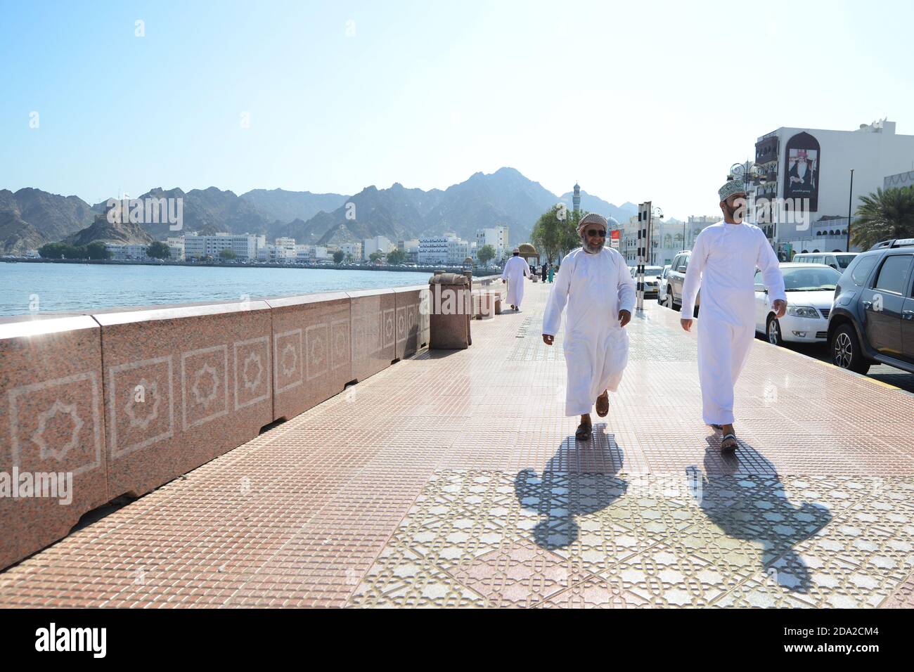 Walking on the Mutrah corniche in Oman Stock Photo - Alamy