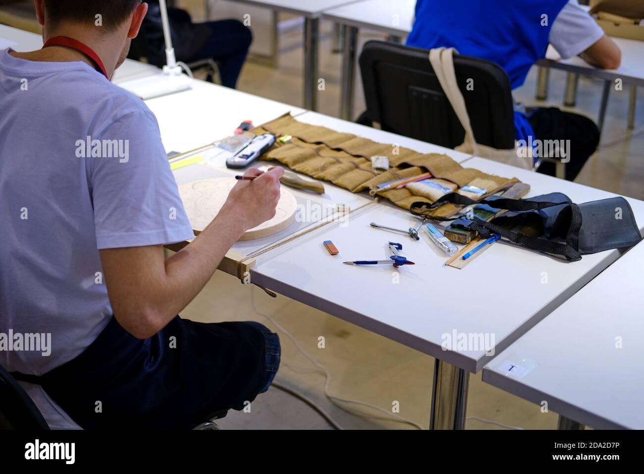 Carpenter for the layout of the tree for future carpentry work and ...