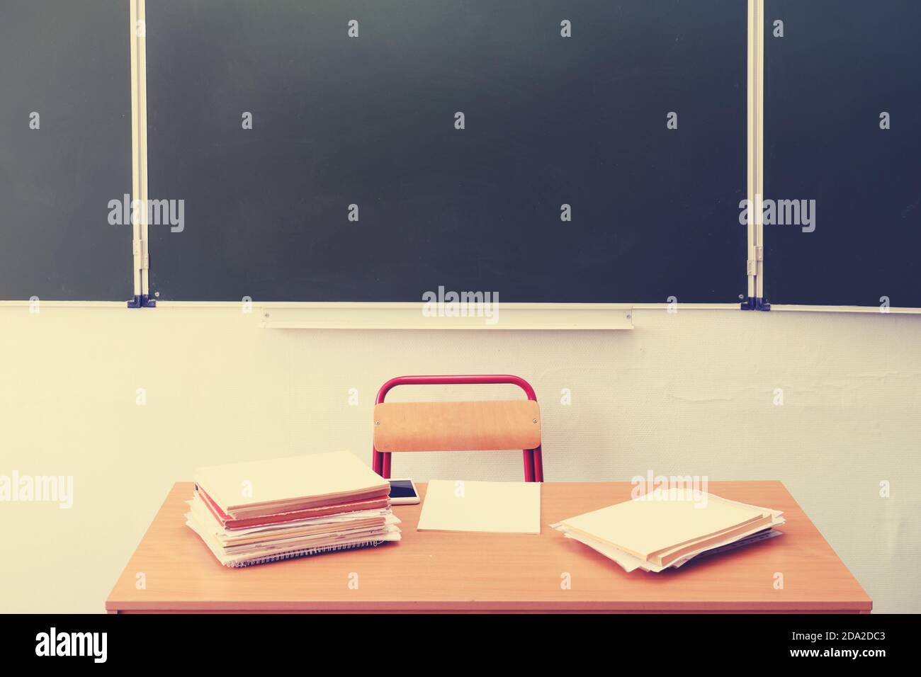 Old class desk without chair hi-res stock photography and images - Alamy