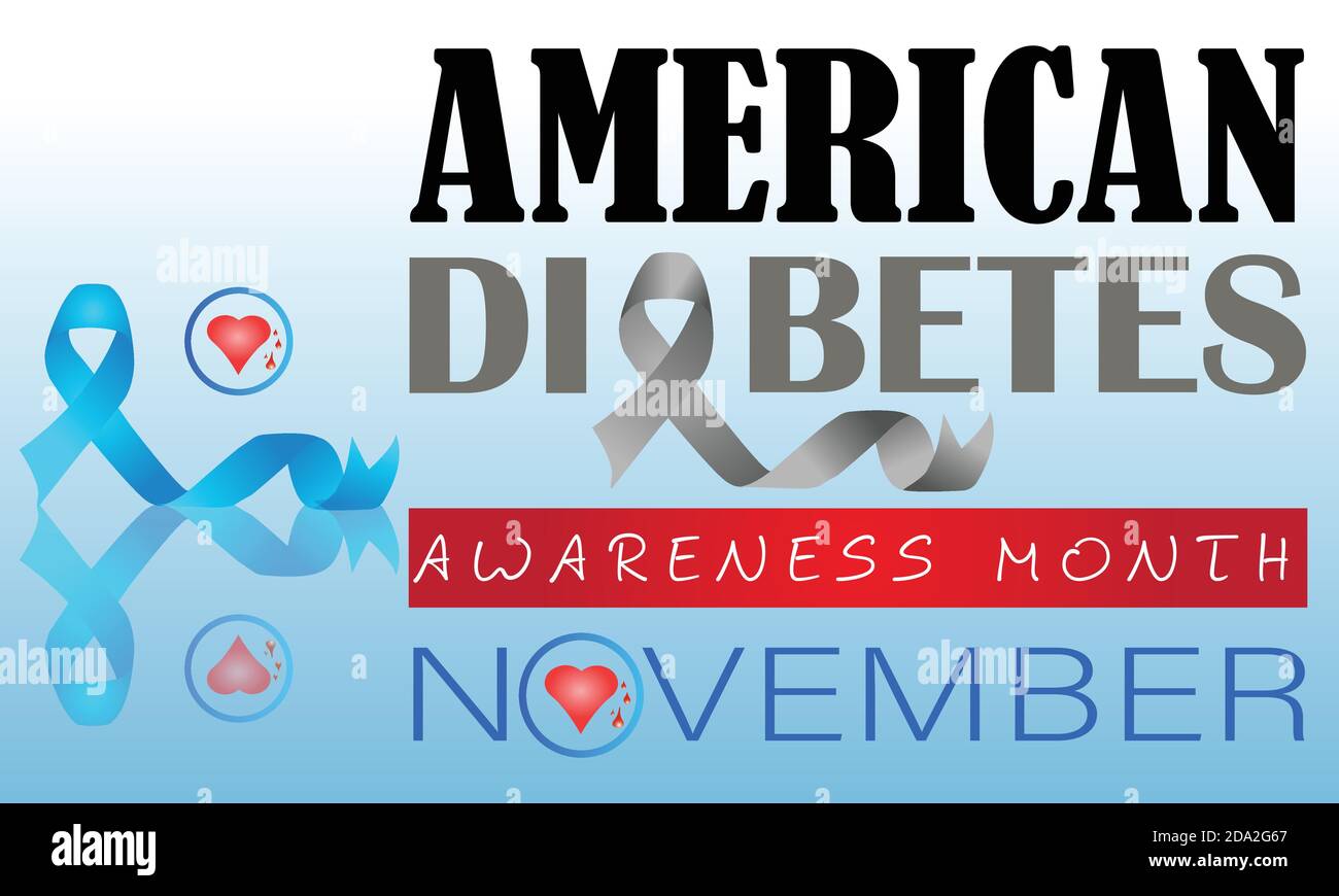 American Diabetes Awareness Month November Banner Vector Design Stock ...