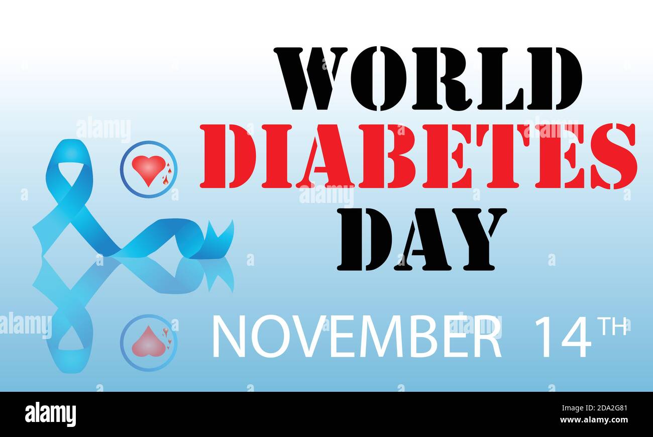 World Diabetes Day November 14th Vector Banner Or Poster Design Stock