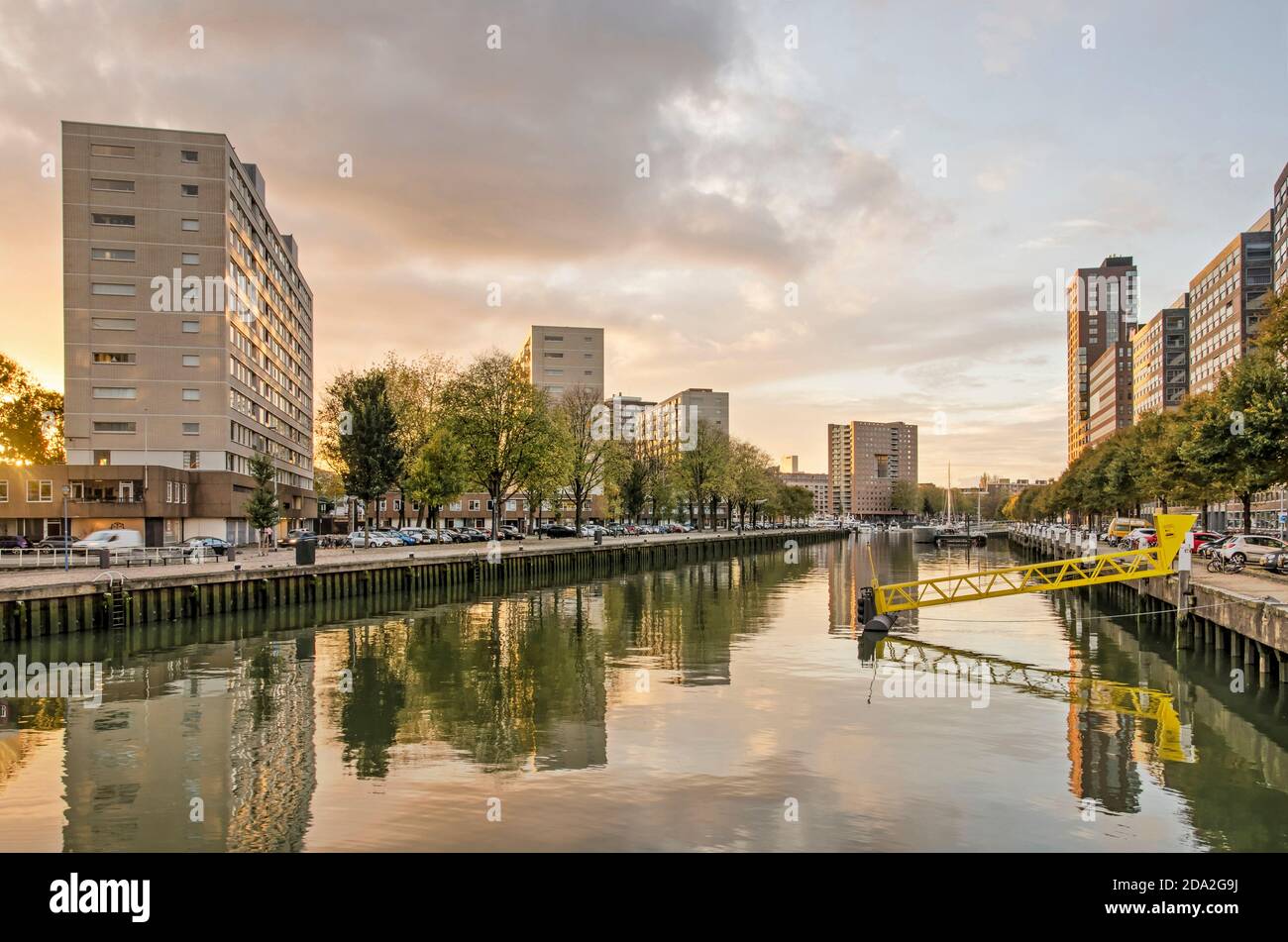 Rotterdam, The Netherlands, November 5, 2020: old harbour basin ...