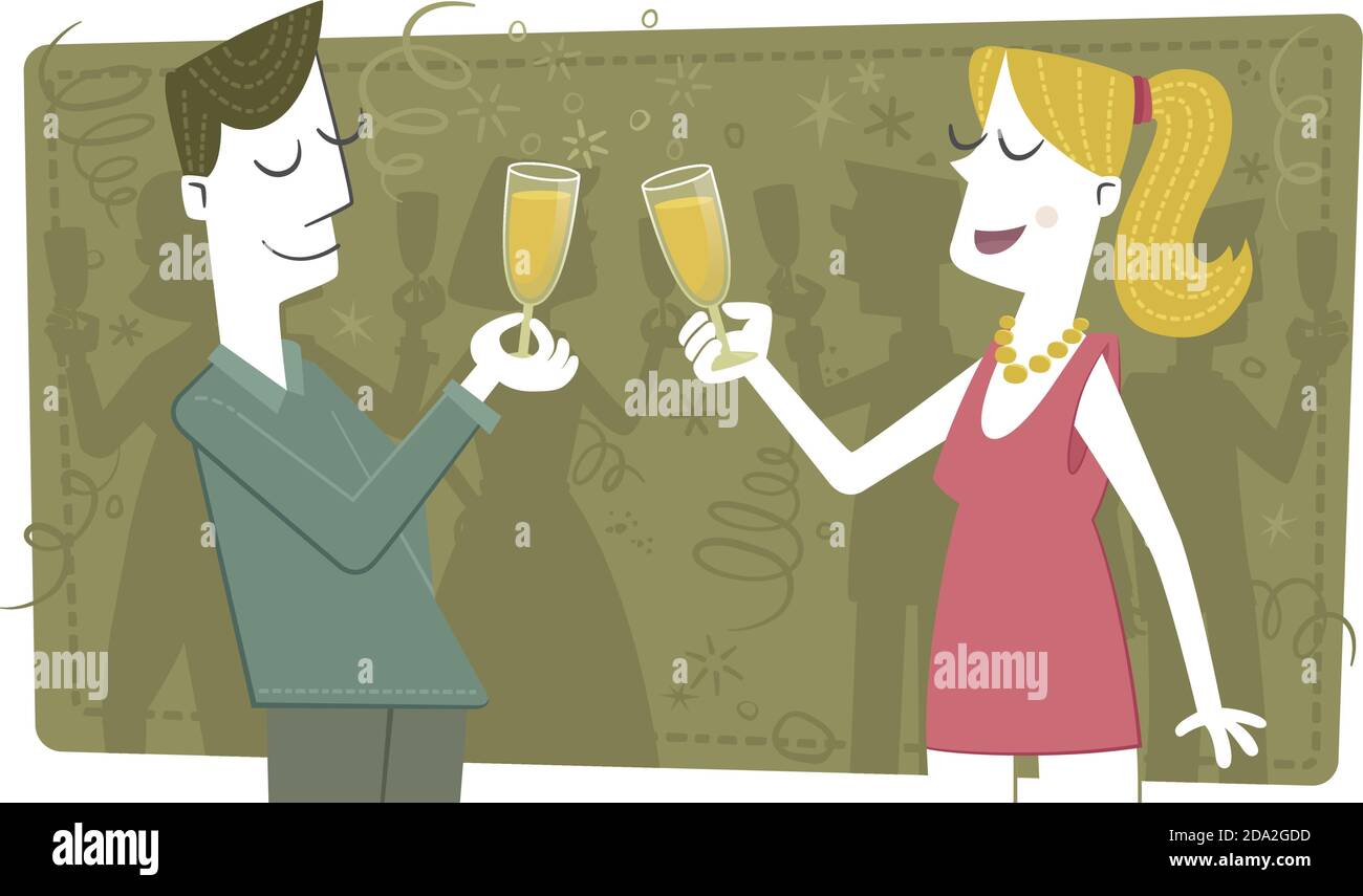 Portrait happy couple new Stock Vector Images - Alamy