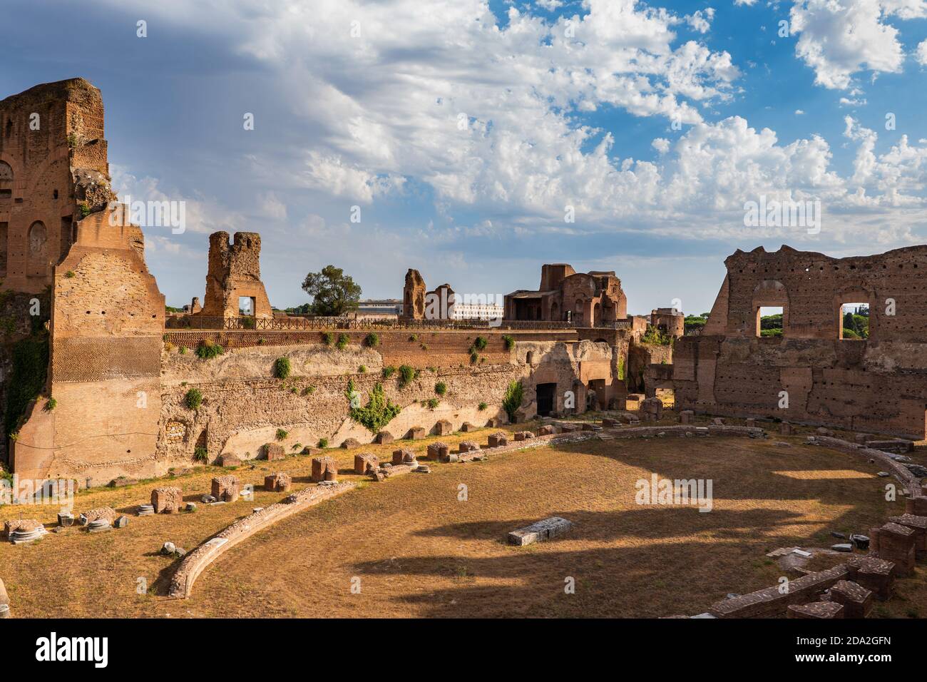 Hippodrome of Domitian or Stadio Palatino in city of Rome, Italy ...