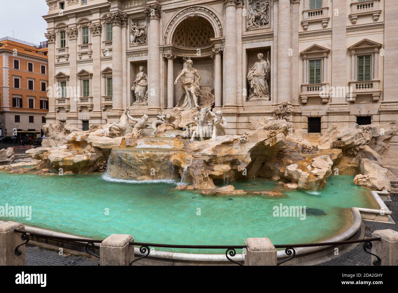 Trevi Fountain (Fontana di Trevi) in city of Rome, Italy, Baroque ...