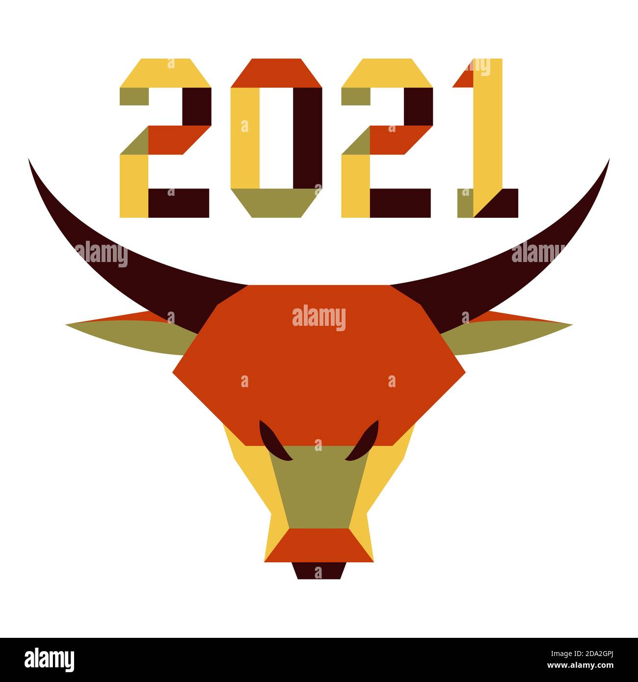 Happy new year Vector illustration with origami 2021 year numbers and ...