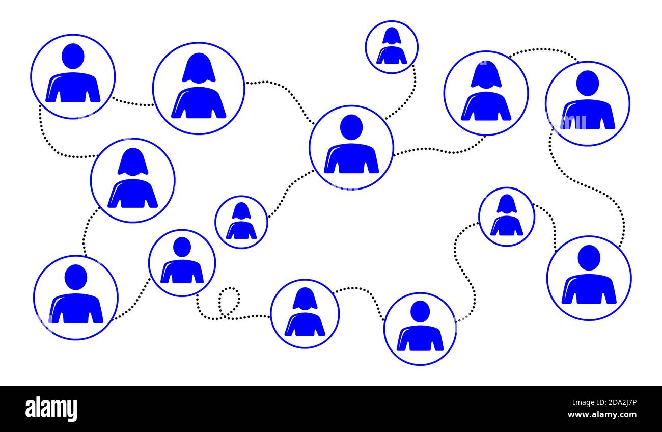 Illustration of a social network concept Stock Photo - Alamy
