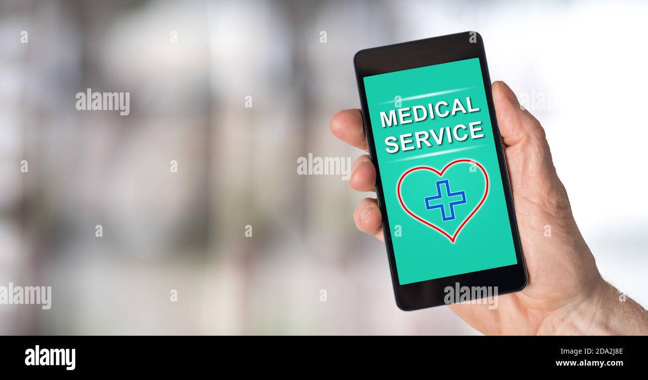 Smartphone screen displaying a medical service concept Stock Photo - Alamy