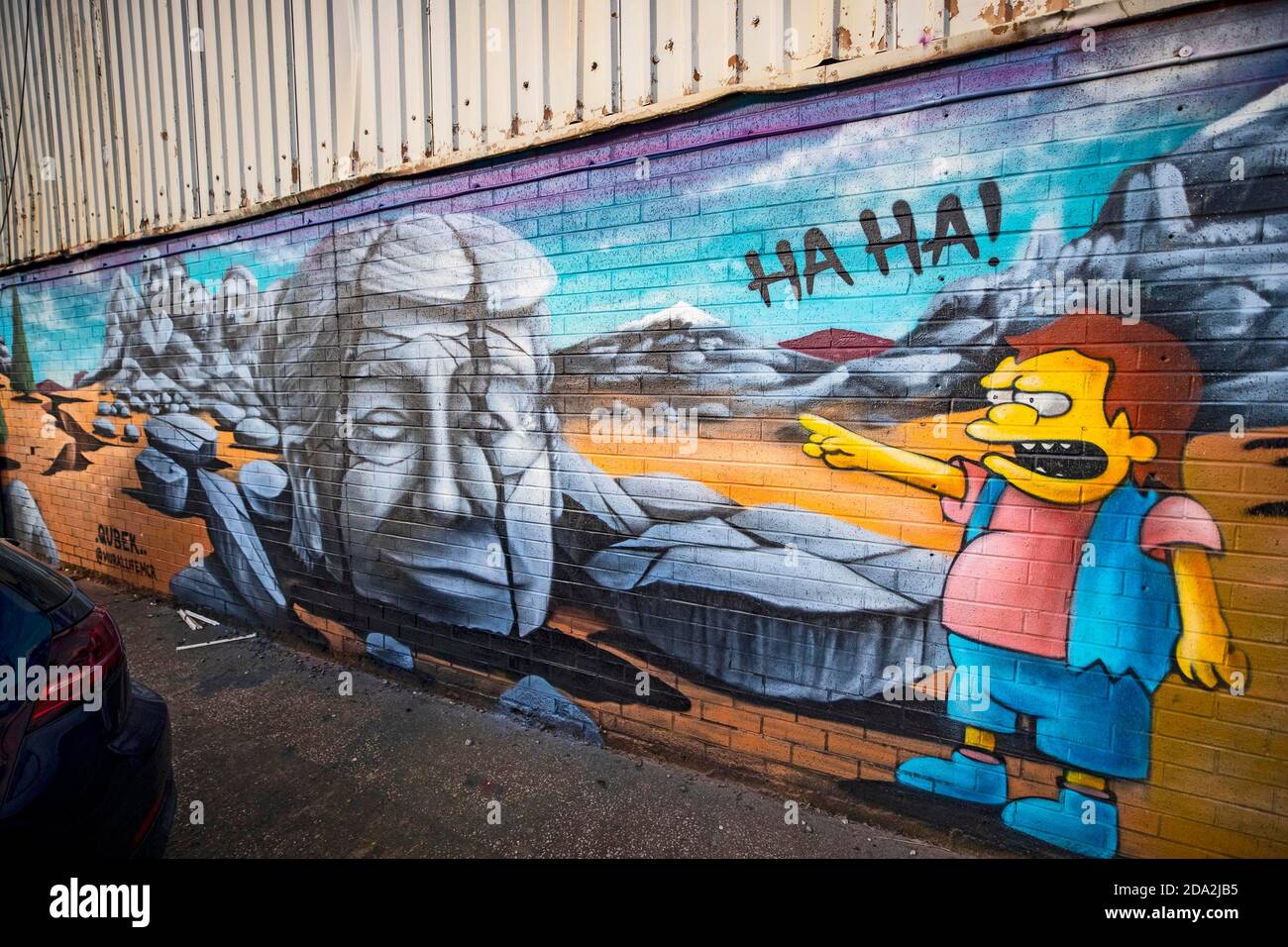 A mural of the president of the United States, Donald Trump which has ...
