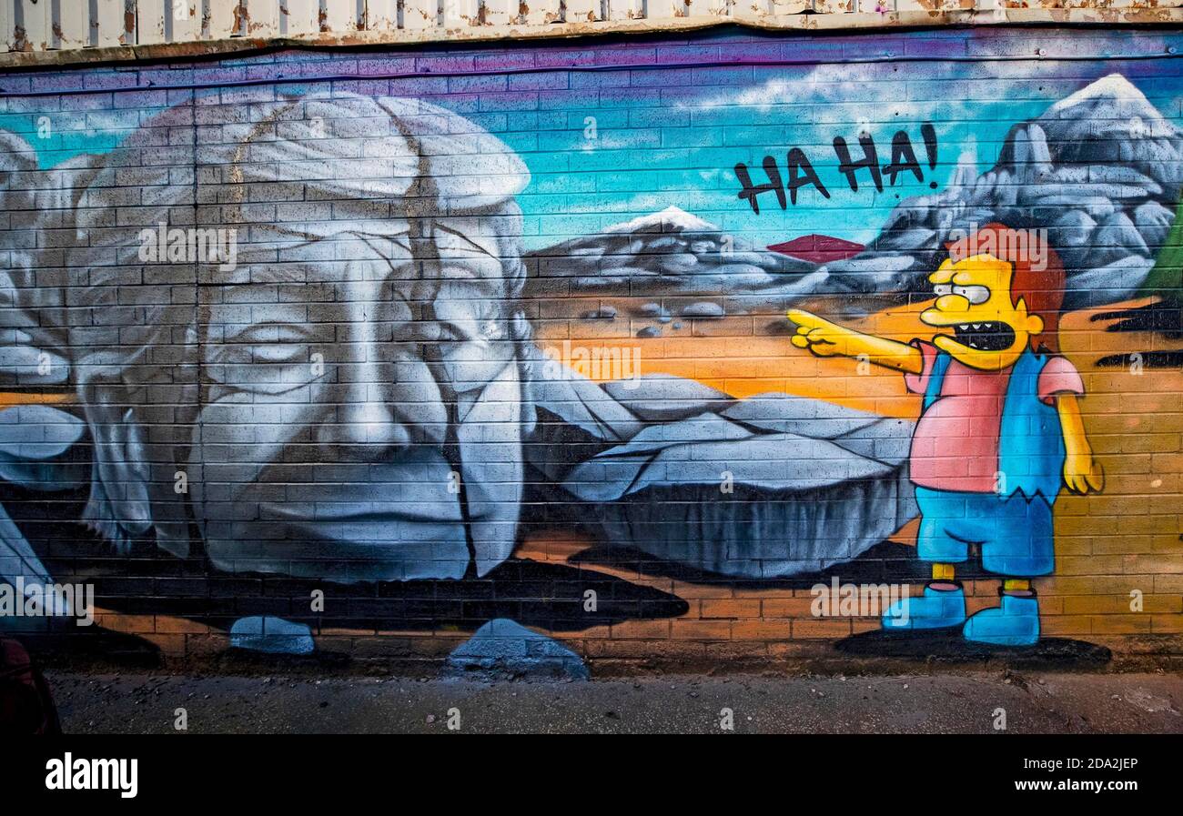 A mural of the president of the United States, Donald Trump which has ...