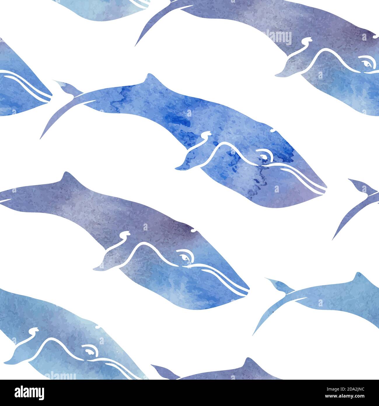Watercolor whales seamless pattern Stock Vector Image & Art - Alamy