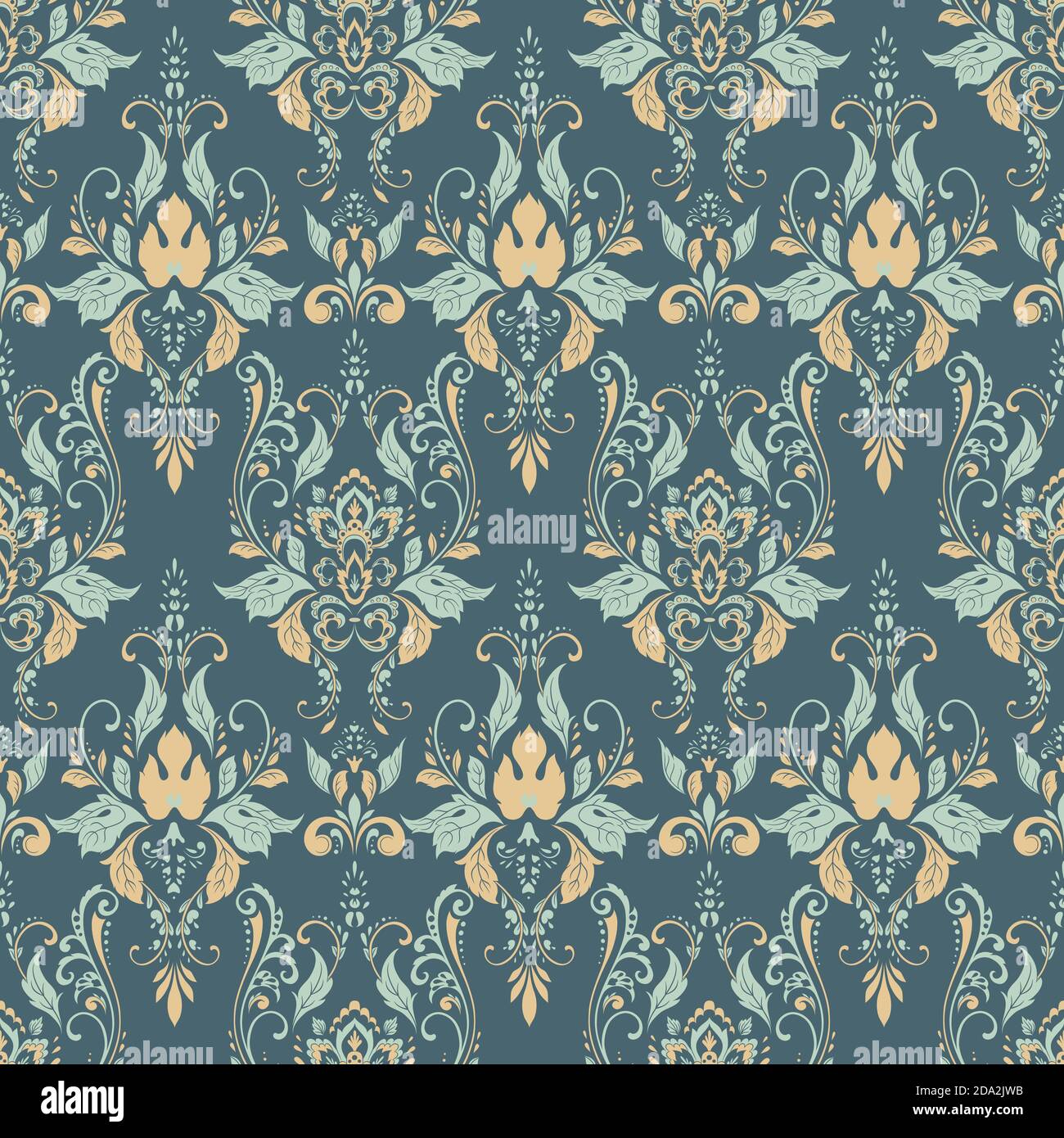 Ornate damask background. Vector vintage wallpaper Stock Vector Image ...