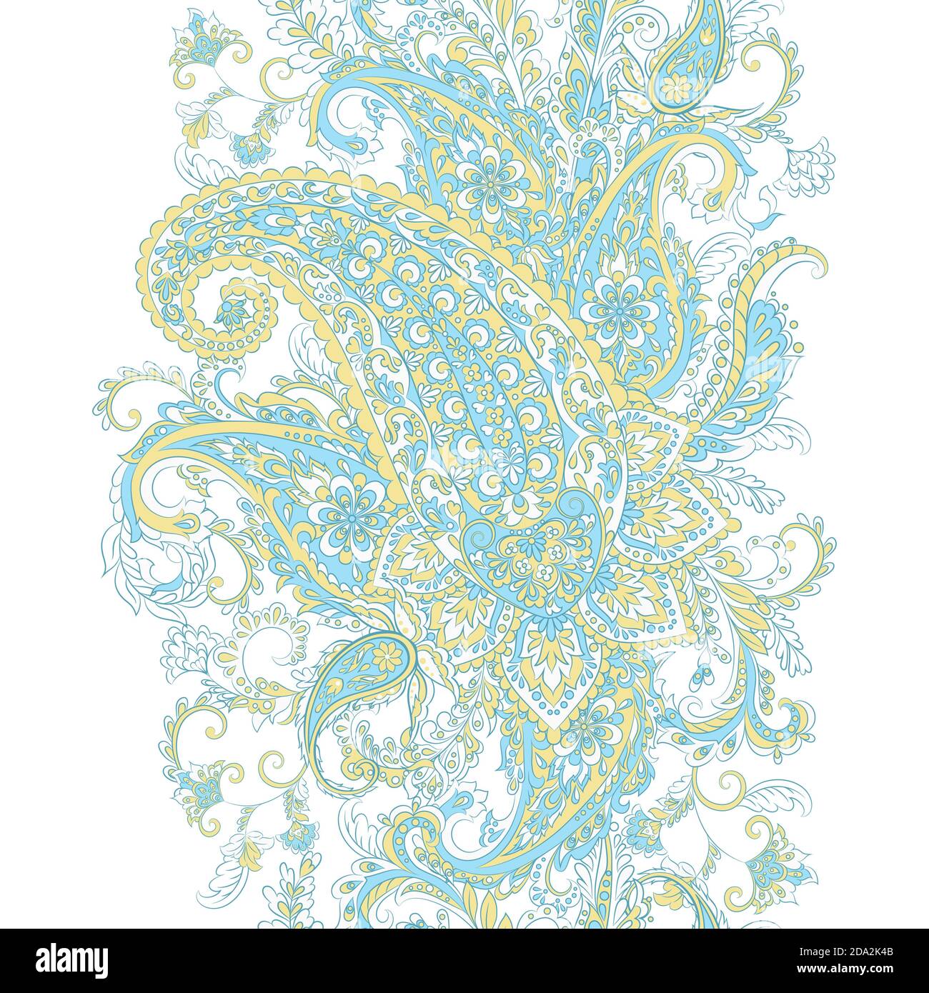 Paisley seamless border pattern. Vector ethnic ornament Stock Vector ...