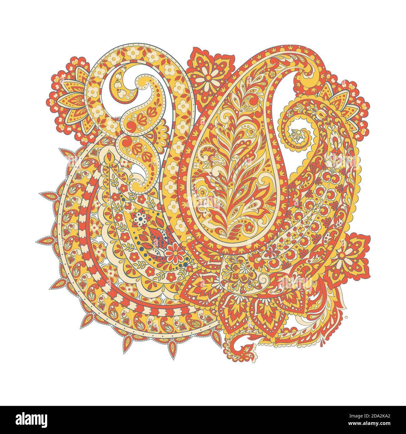 paisley isolated pattern. damask vector illustration Stock Vector Image ...
