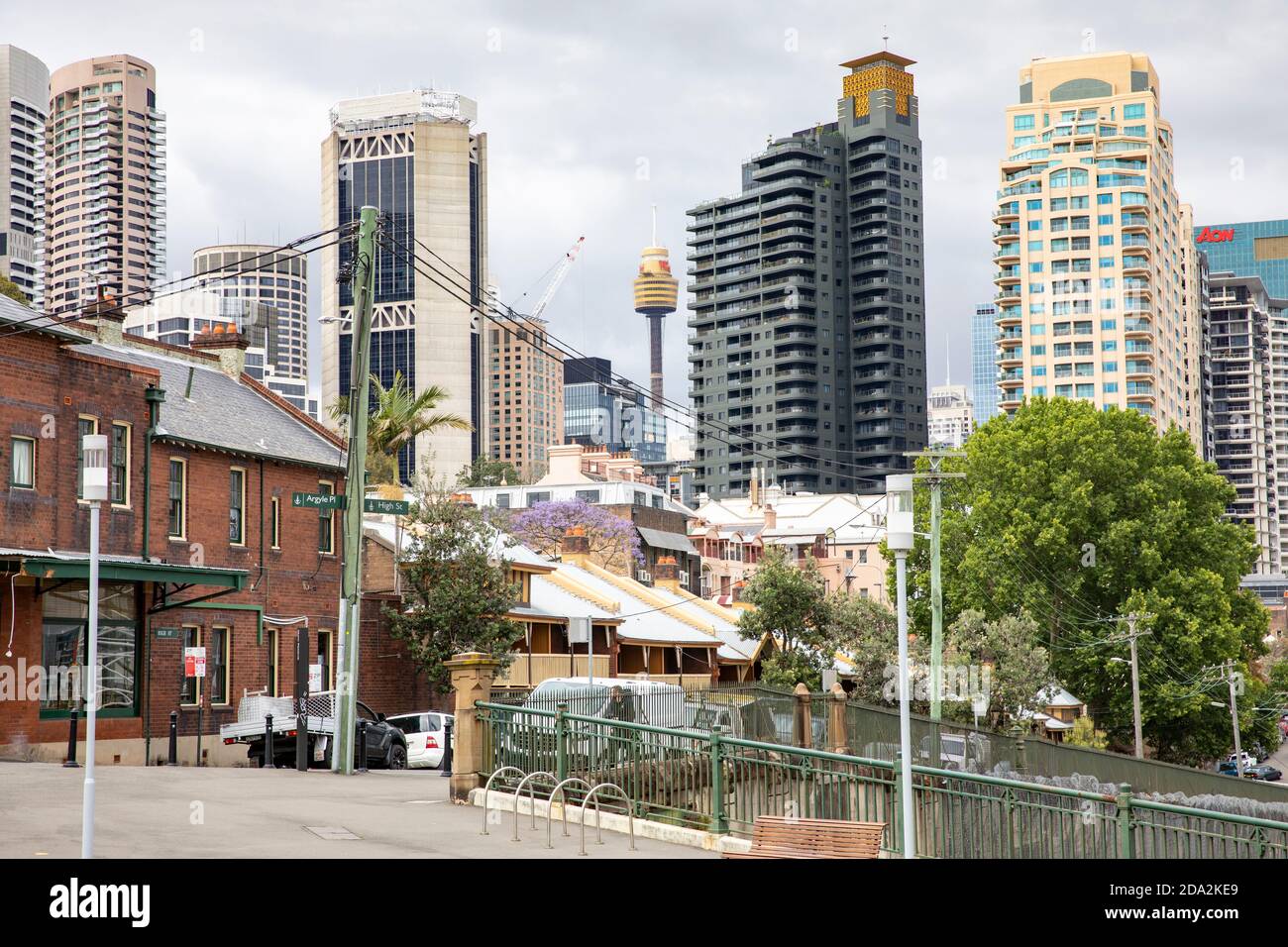The Rocks area of Sydney and high rise buildings in Sydney city centre ...