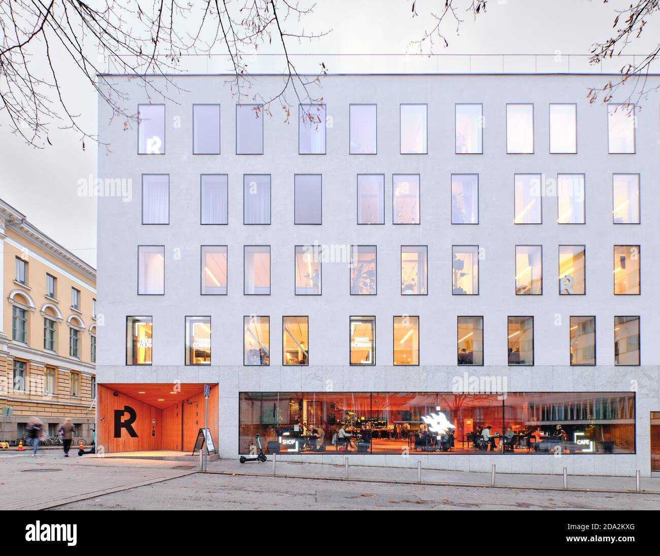 Helsinki, Finland - November 3, 2020: The modern building of the ...