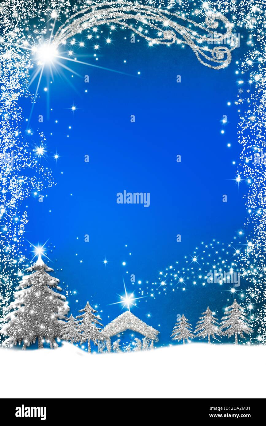 Blue Christmas Background Nativity