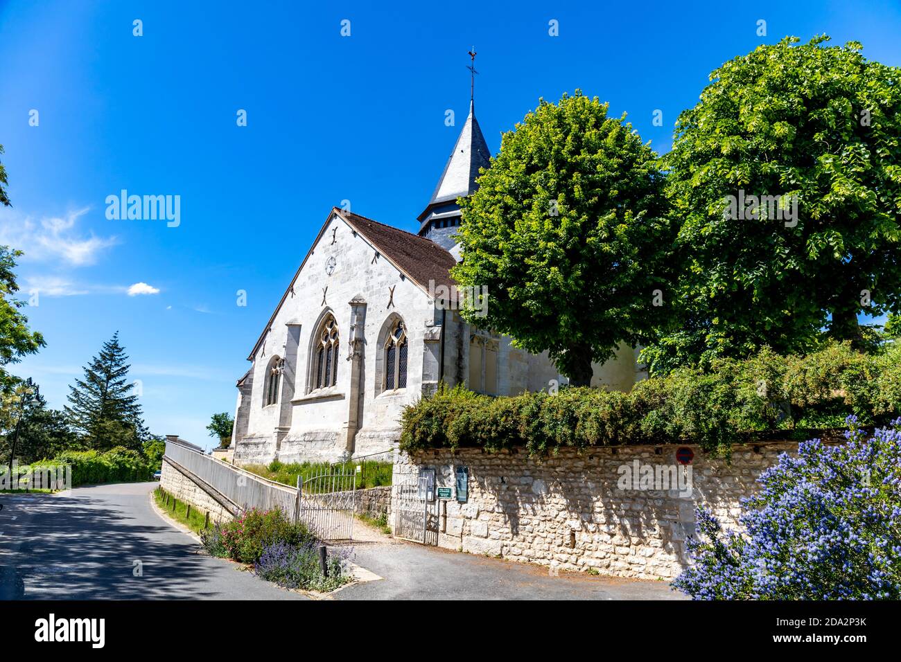 The church of the village of Giverny, Eure, Normandy, France Stock ...