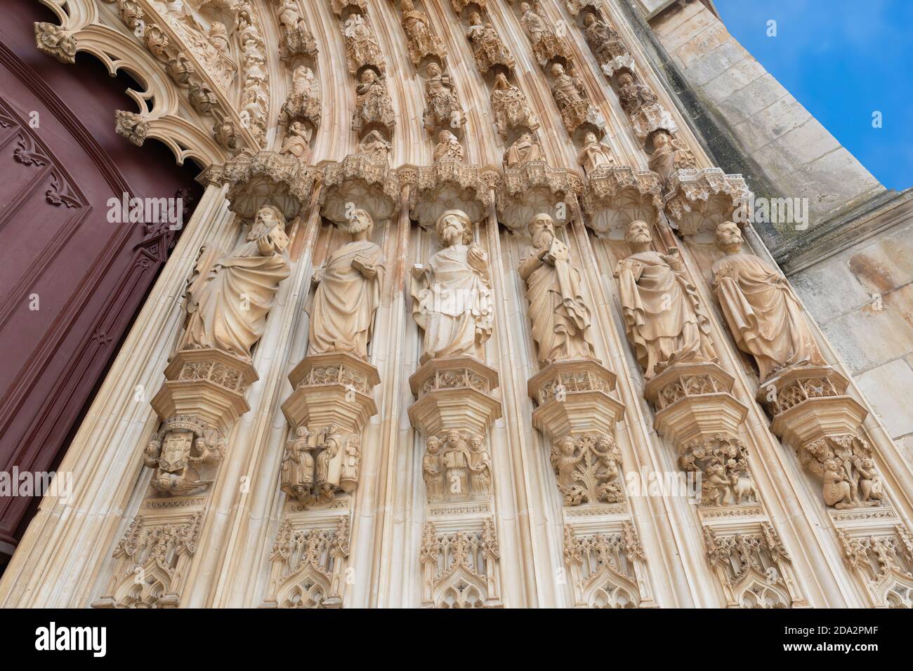 Gothic Portal, Apostles statue, Dominican Monastery of Batalha or Saint ...
