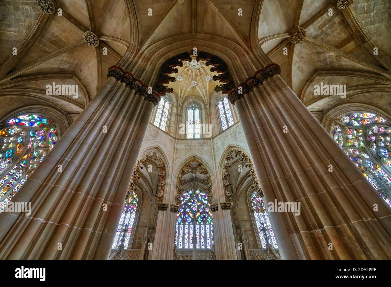 Vaulted ceiling, Founder’s Chapel, Dominican Monastery of Batalha or ...