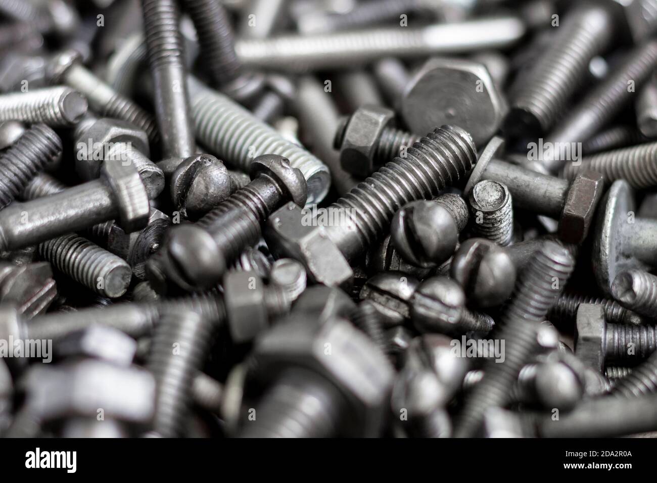 A bunch of hex head bolts, different sizes and diameters Stock Photo ...