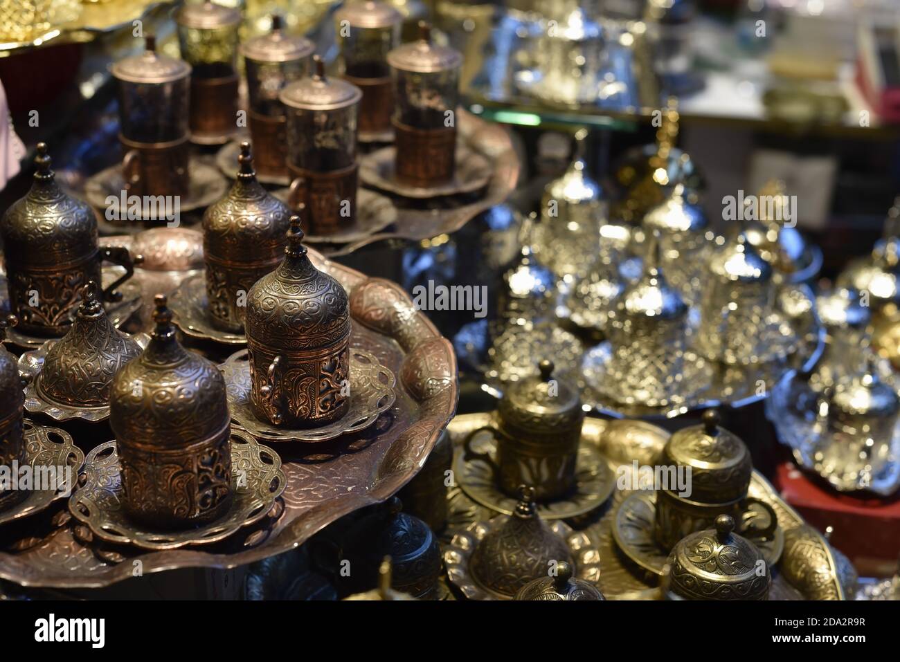 Ottoman or arabic style Turkish Coffe Mugs Stock Photo - Alamy