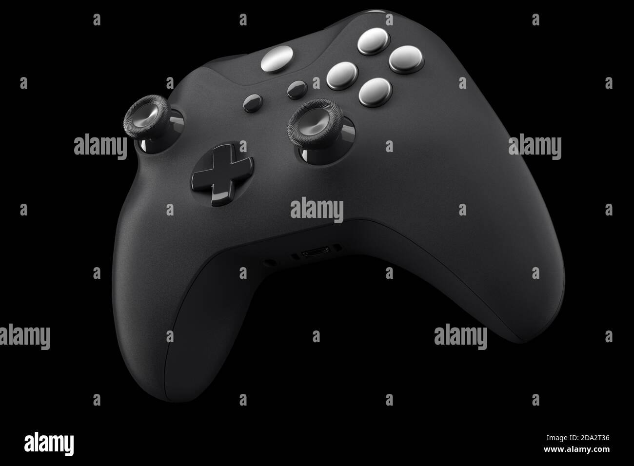Realistic video game controller isolated on black with clipping path ...