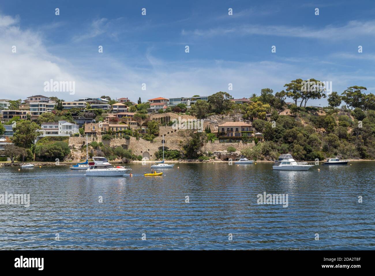 Houses overlooking the Swan River in Fremantle, near Perth, Western ...