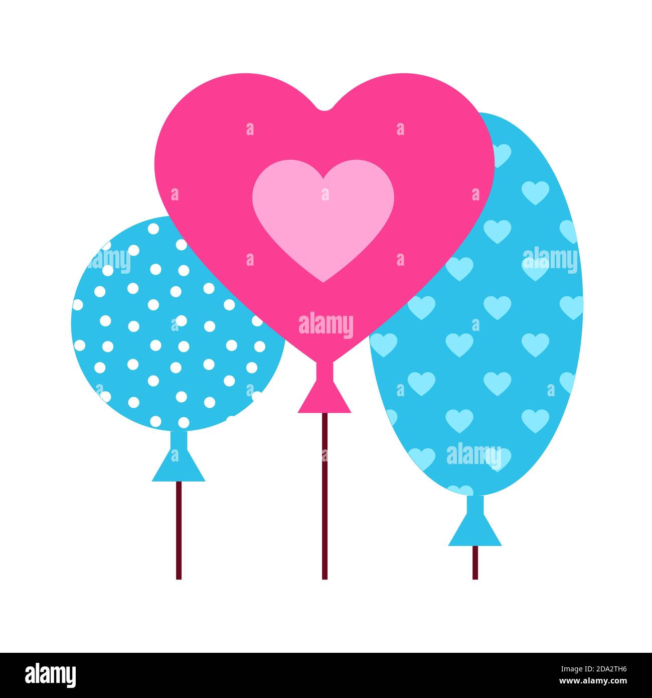 Pink heart balloons happy Cut Out Stock Images & Pictures - Alamy