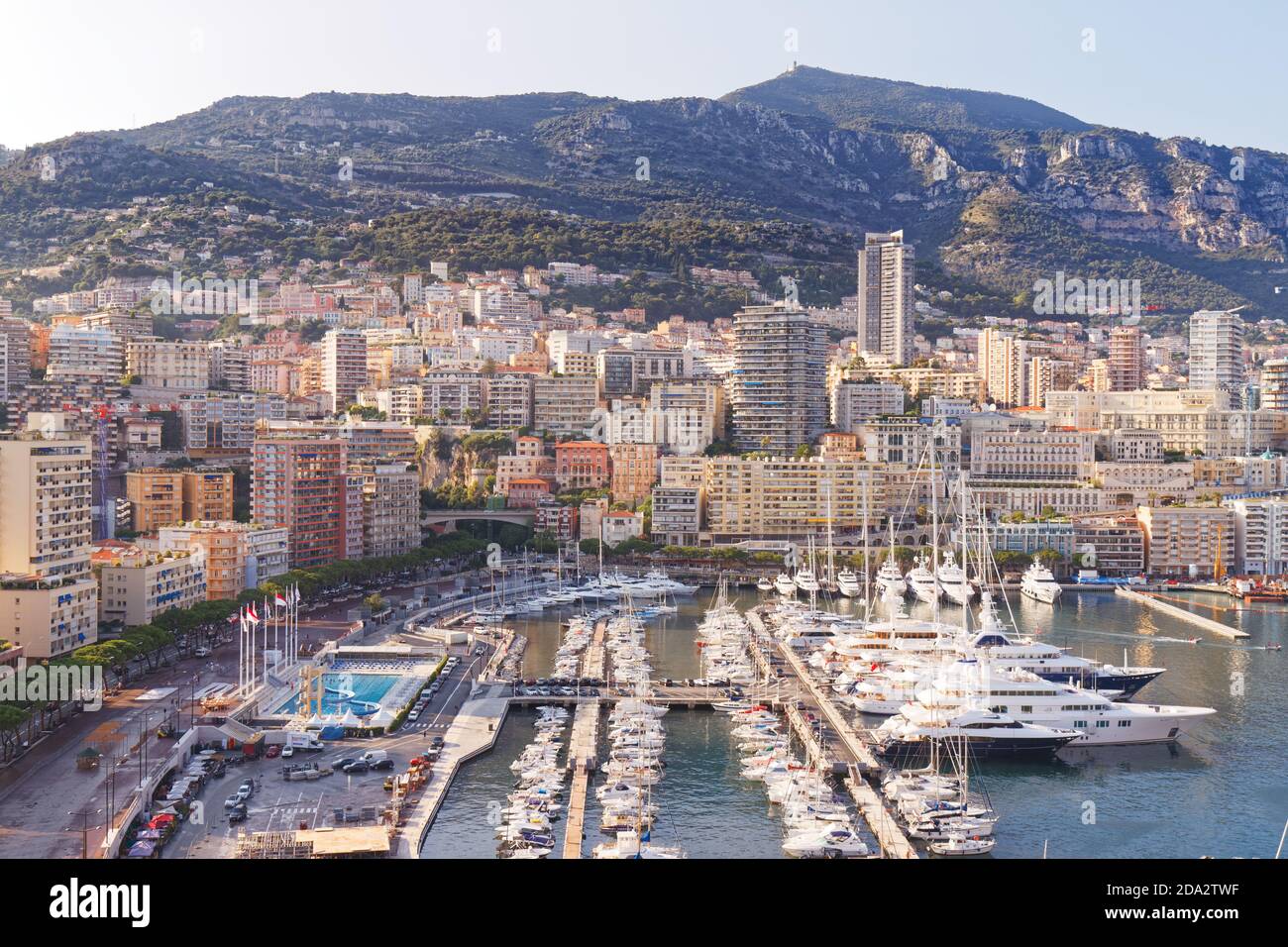 Monaco - The harbour - View from the Rock ("Le Rocher Stock Photo - Alamy