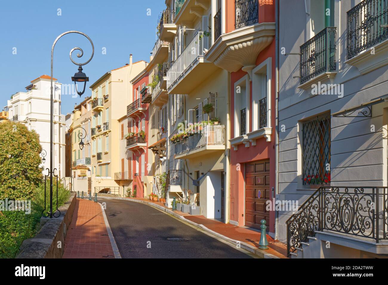 Monaco old city typical street Stock Photo - Alamy