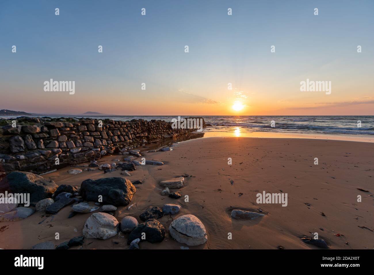 The beach of Bidart at sunset, Basque Country, France Stock Photo - Alamy