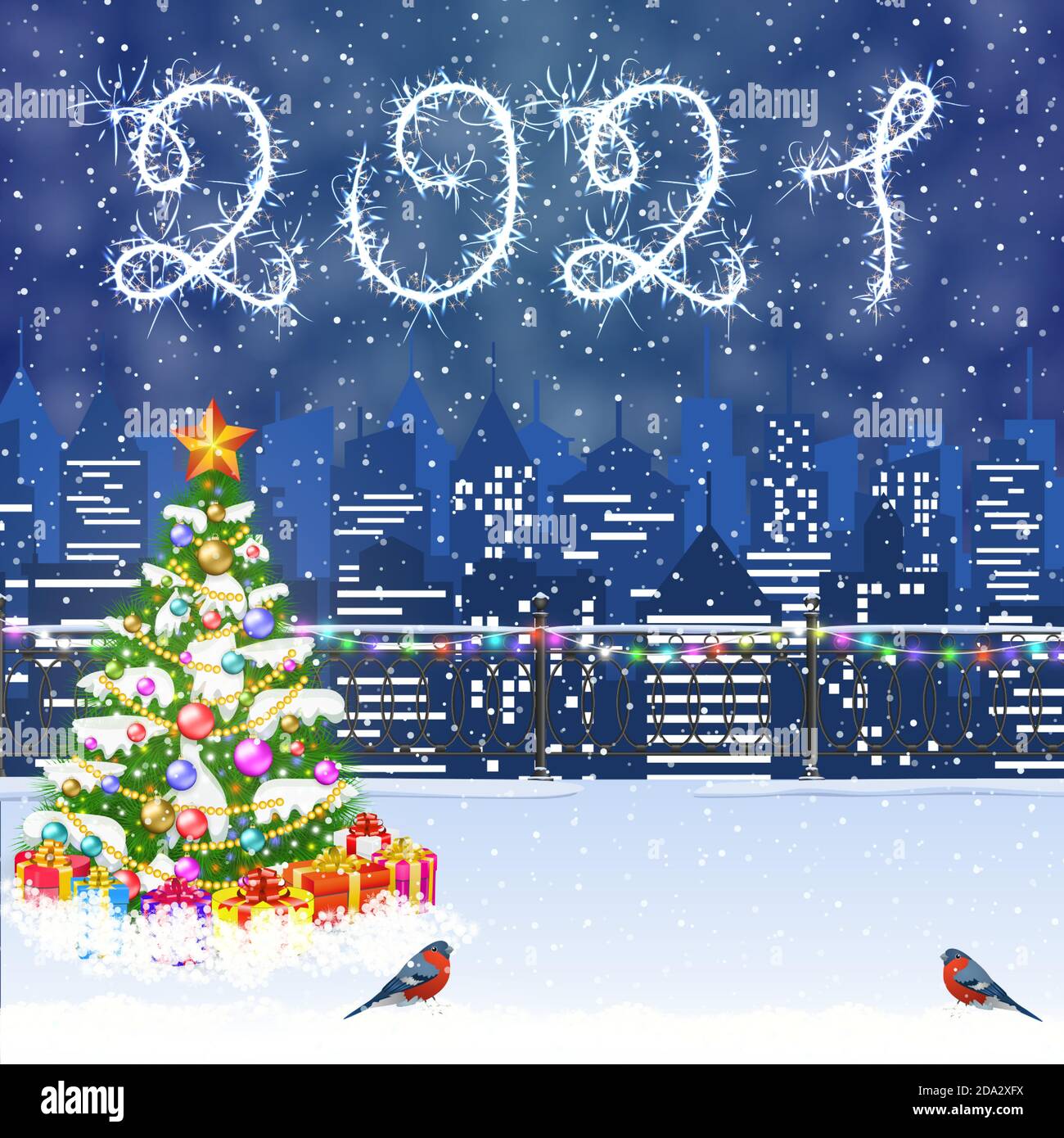 Christmas Winter Cityscape Stock Vector Image & Art - Alamy