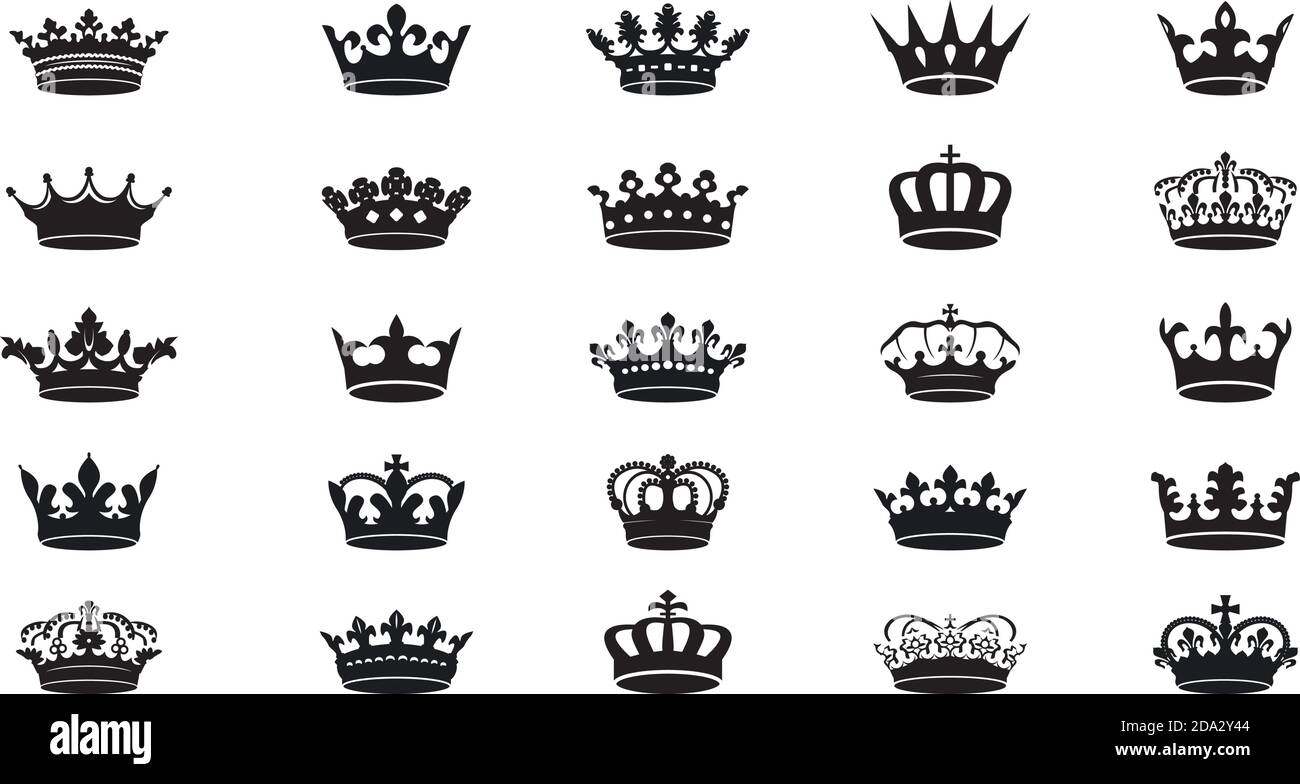 Vector king crowns icon on white background. Vector Illustration ...