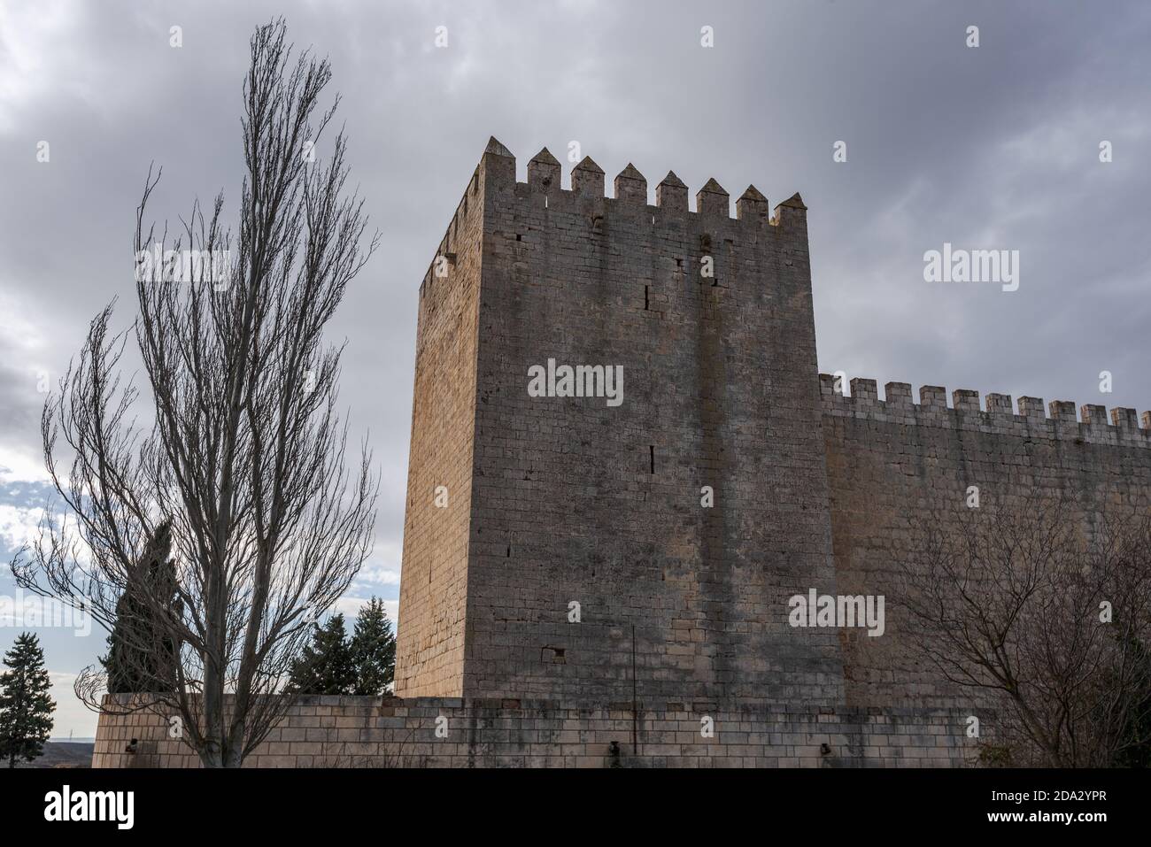 romanesque castle and dramatic cloudy and stormy sky Stock Photo - Alamy