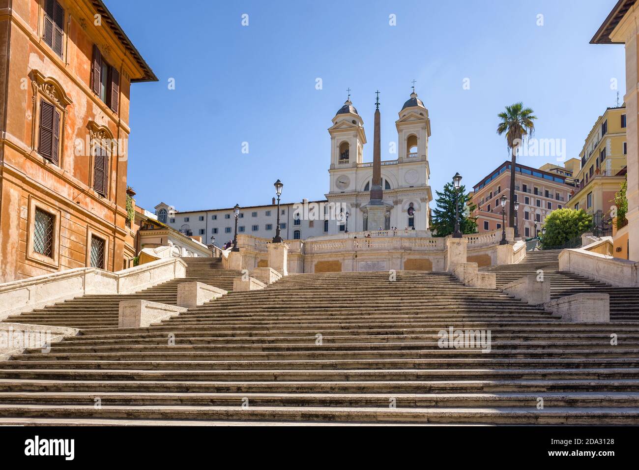 Empty historic spanish stairs at Piazza di Spagna in Rome, Italy Stock ...