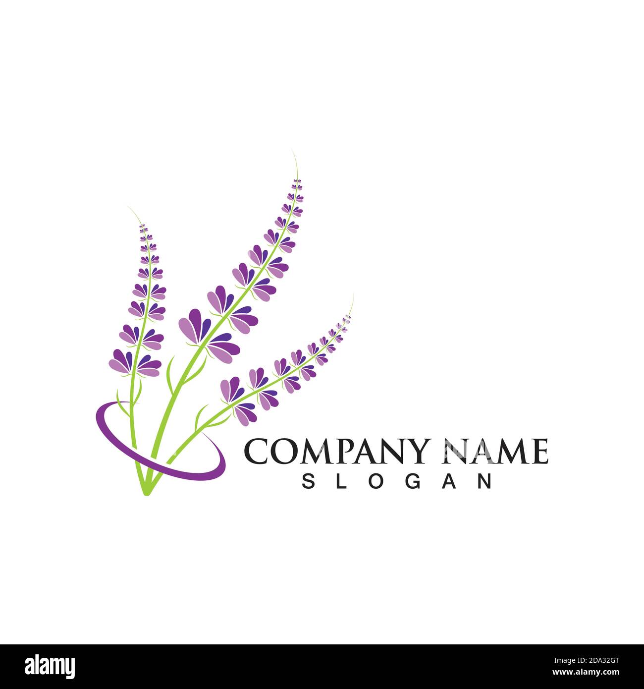 Fresh Lavender flower logo vector flat design Stock Vector Image & Art ...