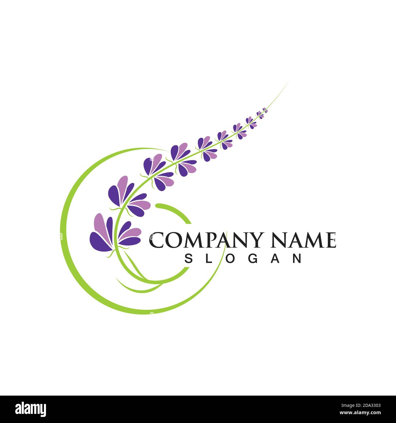 Fresh Lavender flower logo vector flat design Stock Vector Image & Art ...