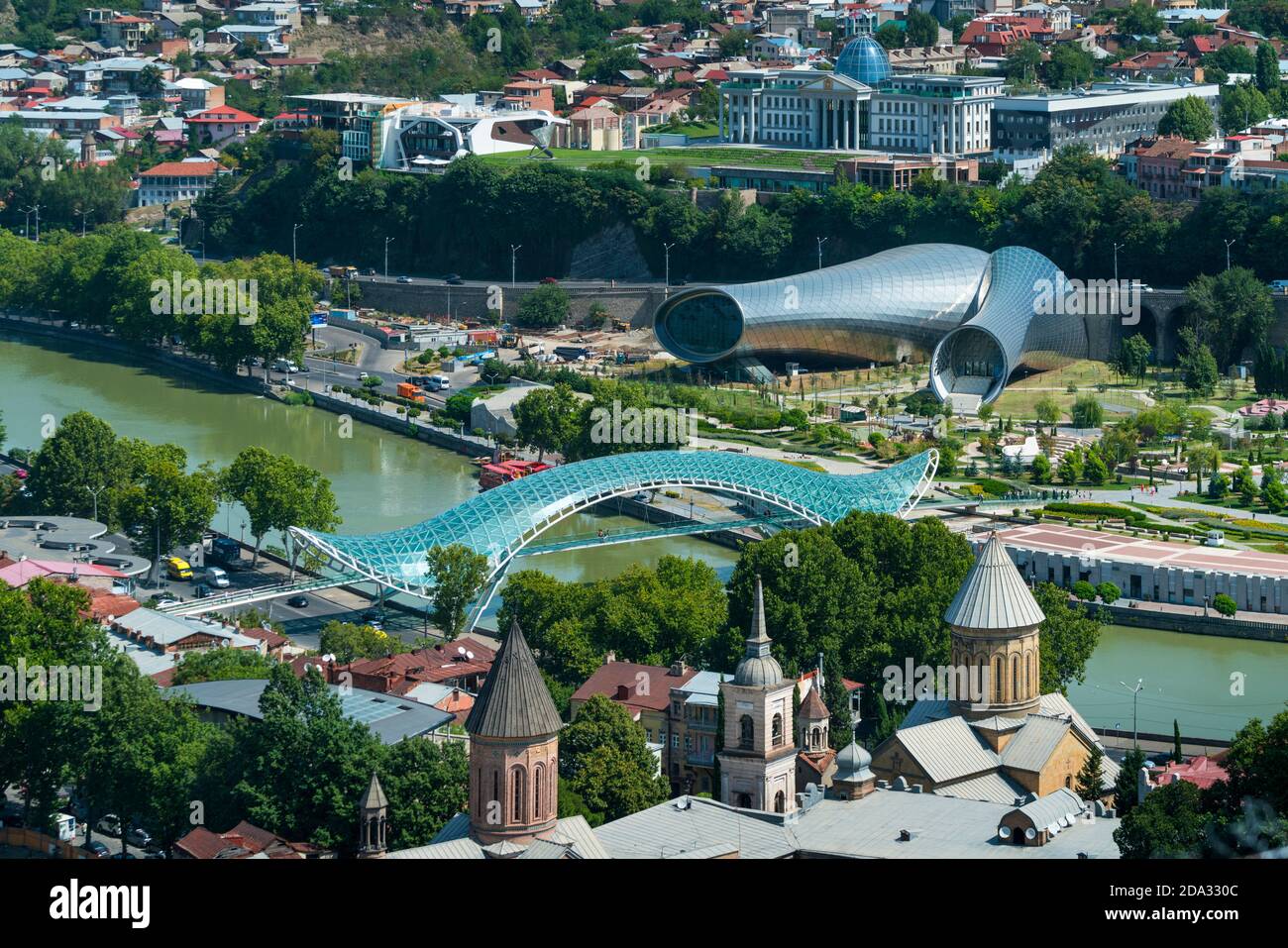 The Bridge of Peace, Kura River, Tbilisi City, Georgia, Middle East ...