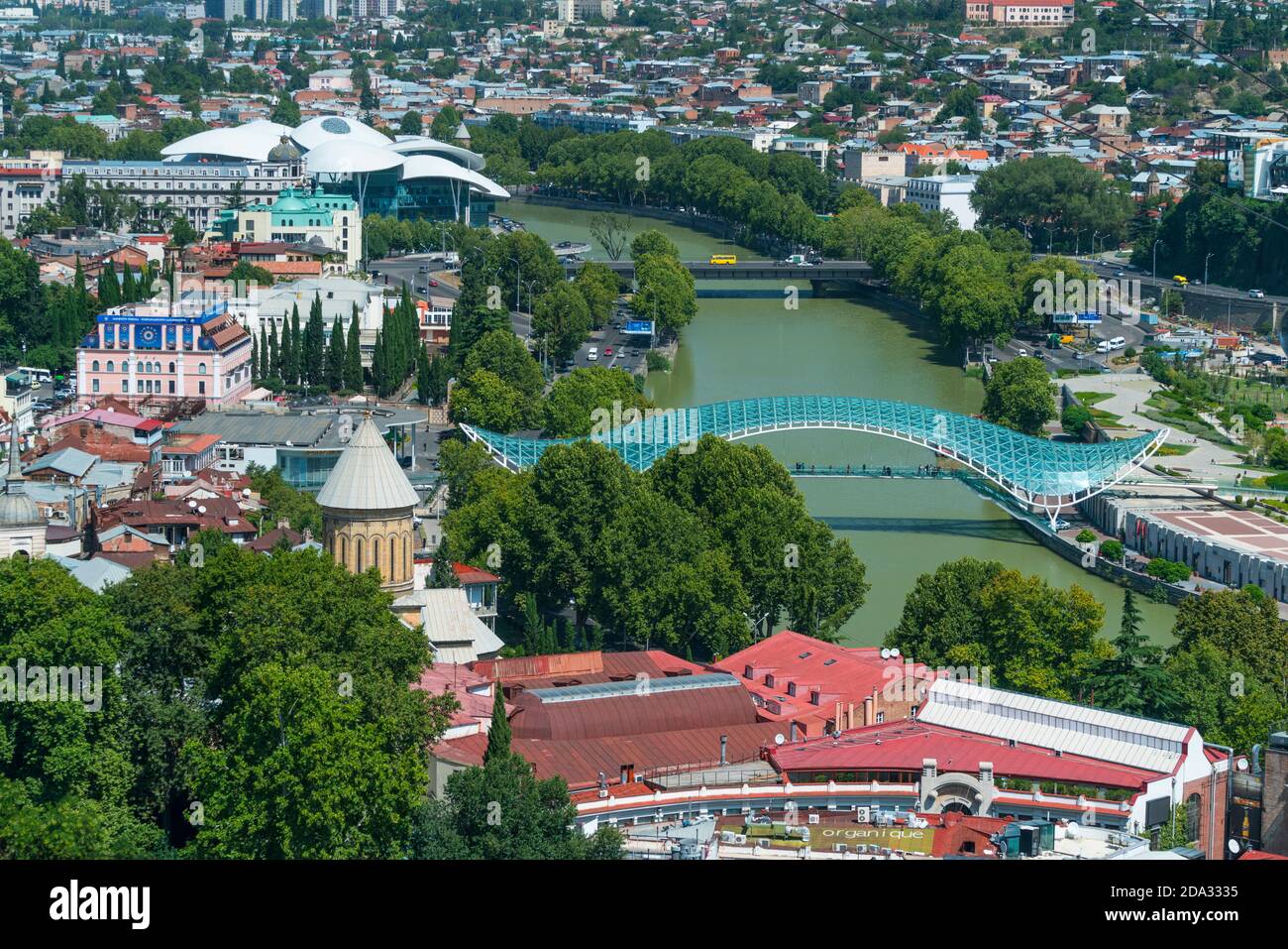 The Bridge of Peace, Kura River, Tbilisi City, Georgia, Middle East ...