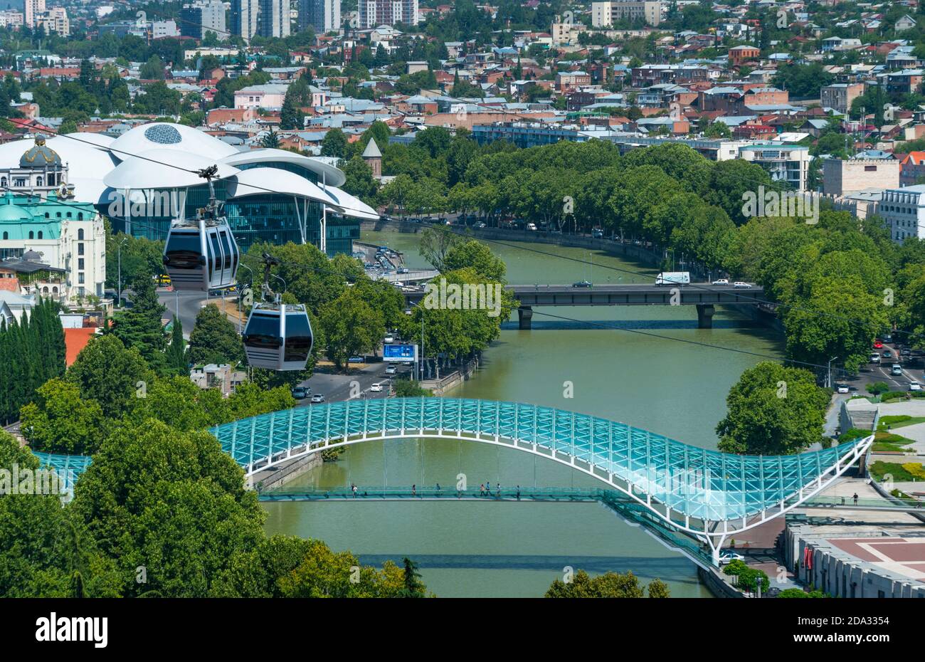 The Bridge of Peace, Kura River, Tbilisi City, Georgia, Middle East ...