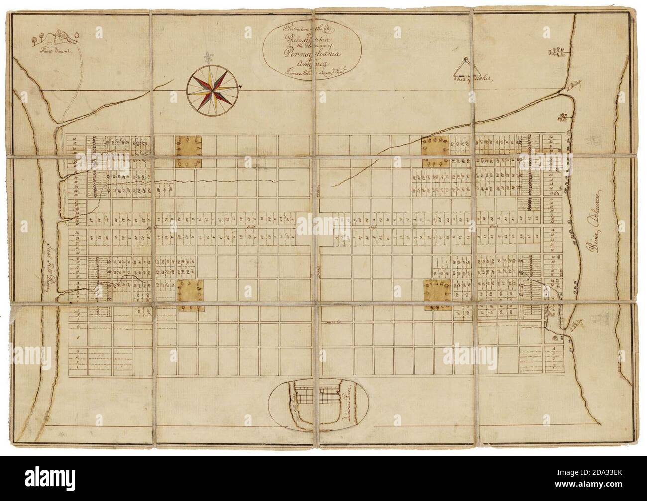 Historical philadelphia map Cut Out Stock Images & Pictures - Alamy
