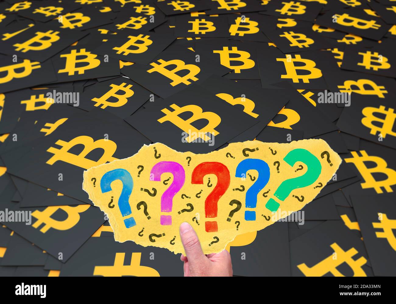 Bitcoin Question Mark, Social Media Background Stock Photo - Alamy