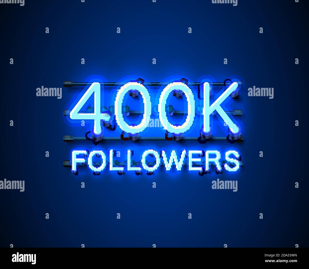 Thank you followers peoples, 400k online social group, neon happy ...